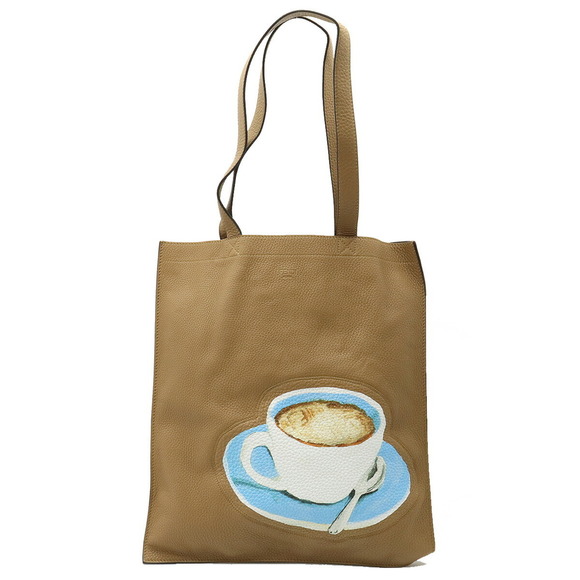 Fendi | Bags | Fendi Coffee Cup Print Tote Bag Shoulder Leather Mocha ...